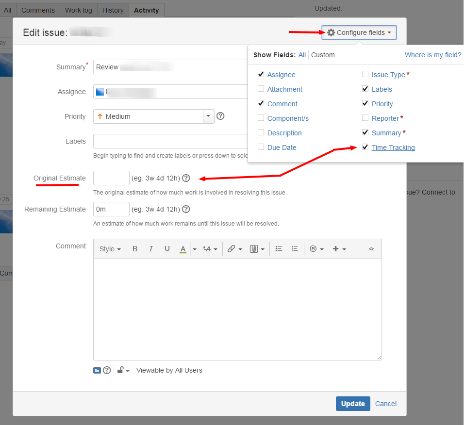 Solved: The Original Estimate field is missing when creati...