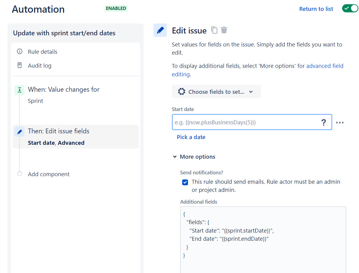 Solved Assign Sprint Start And End Dates Is Failing In Au 