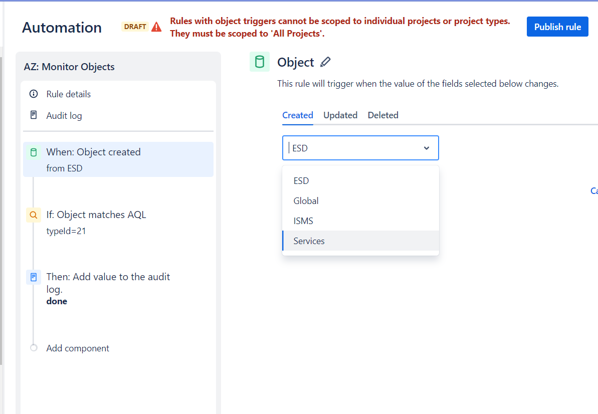 Solved Automation Rule For Asset Object Created Cannot Be