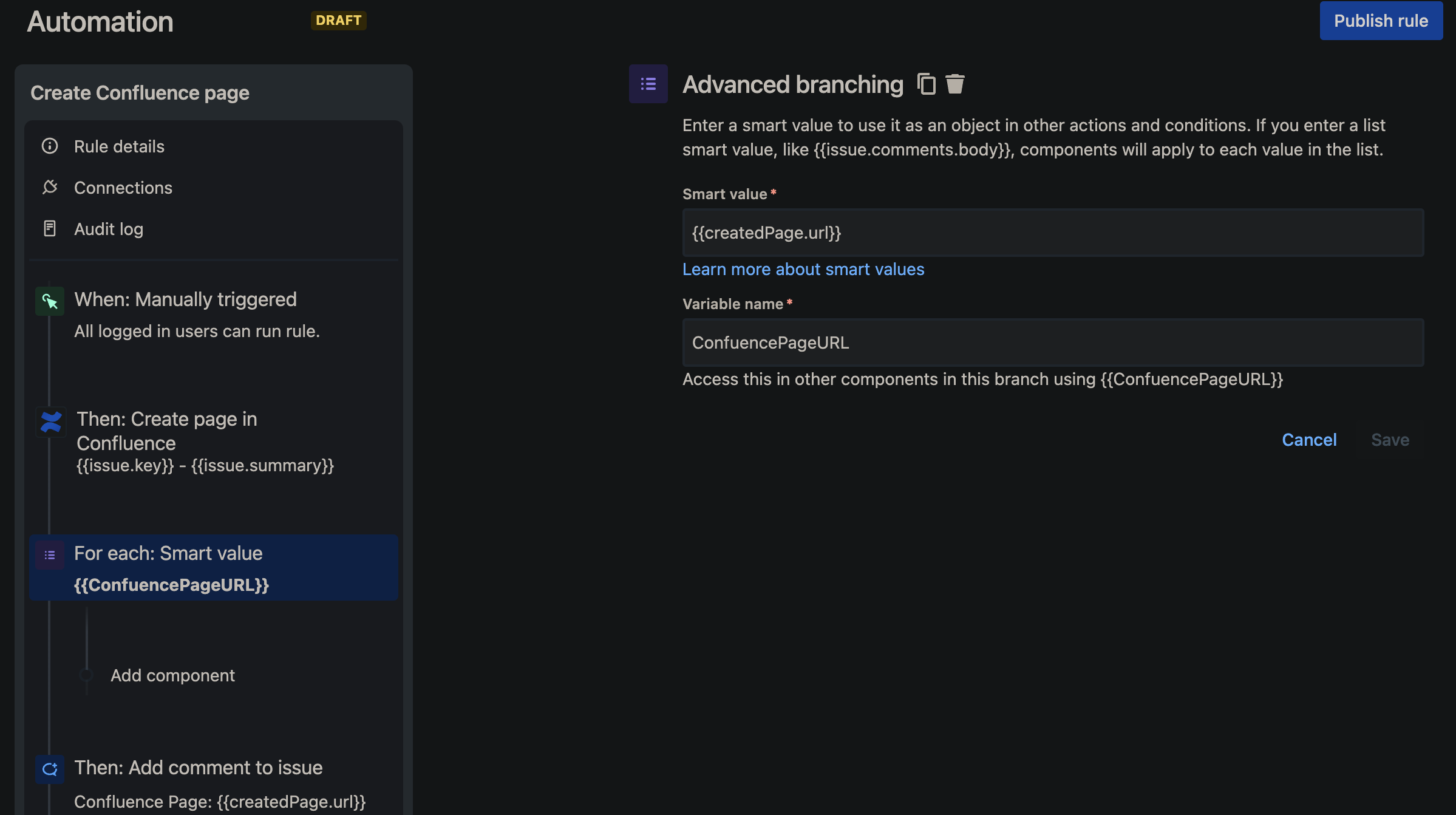 Link Automatically Created Confluence Page To Jira