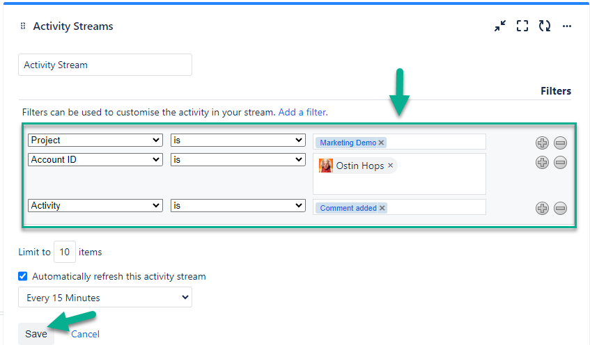 How To Configure Activity Stream Gadget For Jira Atlassian Community