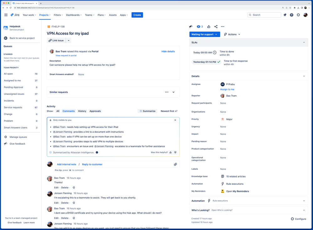 [Summarize comments using Atlassian Intelligence f... - Atlassian Community [Summarize comments using Atlassian Intelligence f... - Atlassian Community