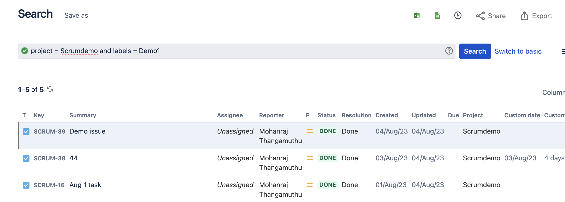 Check values for certain unit for some filtered Is...
