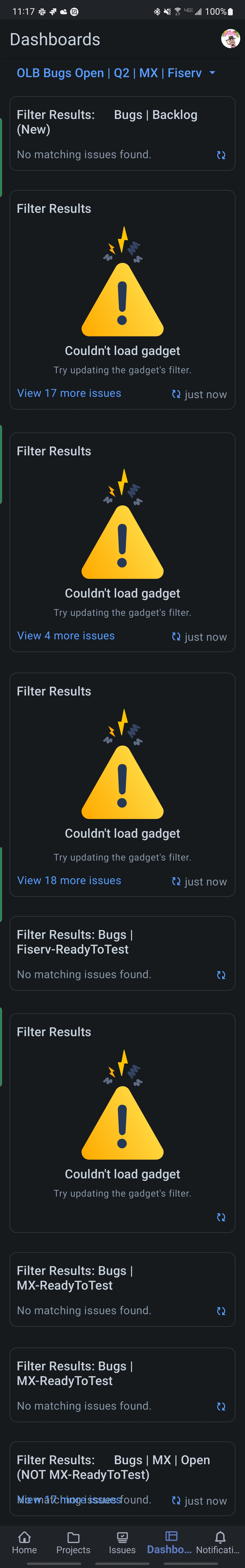 Couldnt Load Dashboard Gadget Error Jira Mobile 
