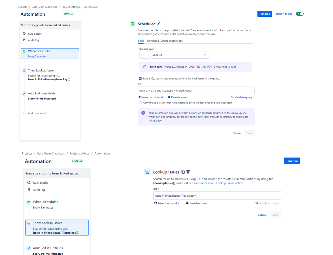 Solved Jira Automation Rule To Sum Up Story Points From L