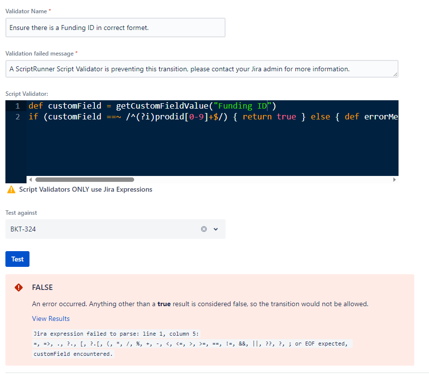 Need A Scriptrunner Workflow Validator To Check A