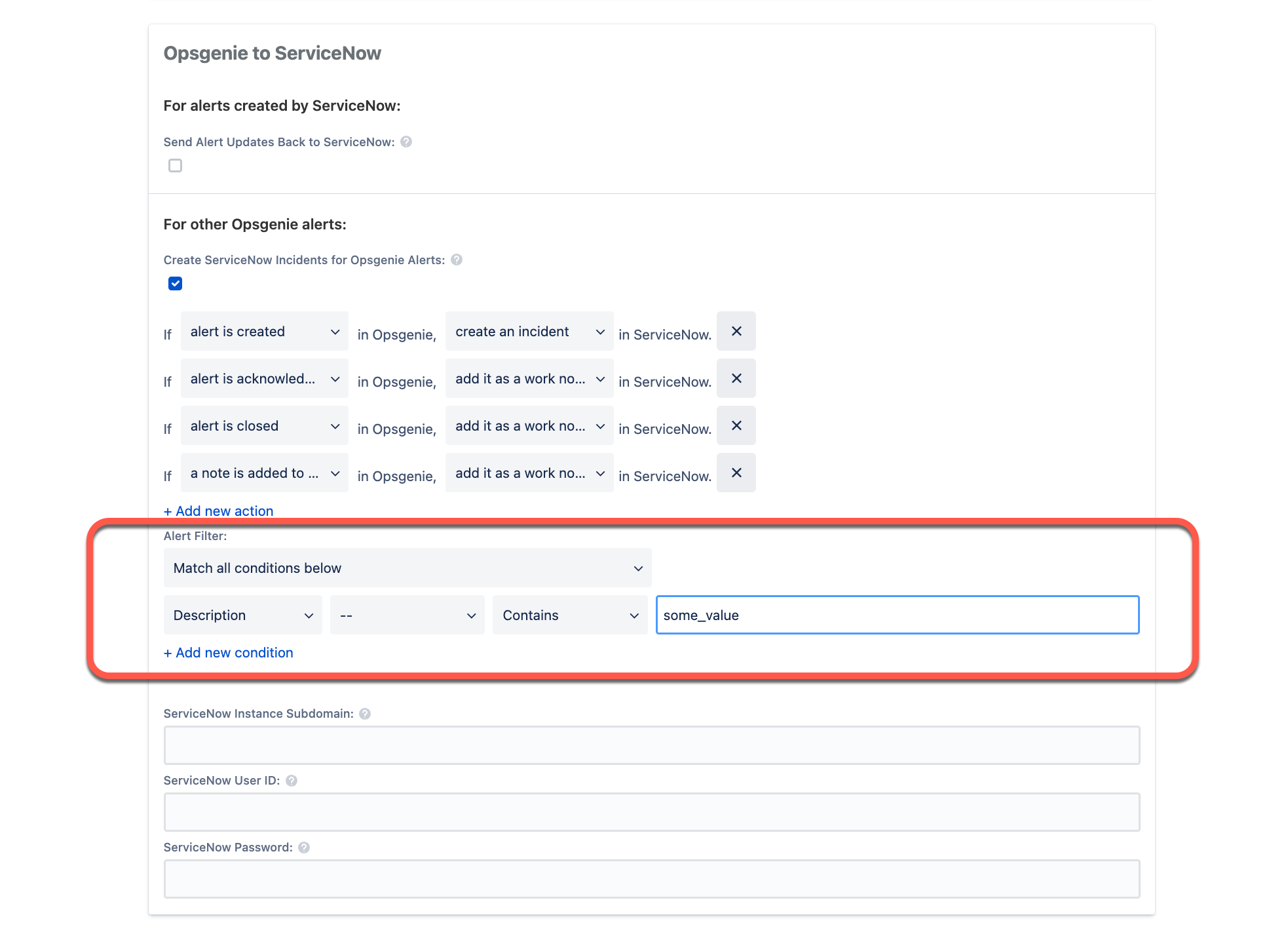 Can I create ServiceNow incident Using Actio n Cha...