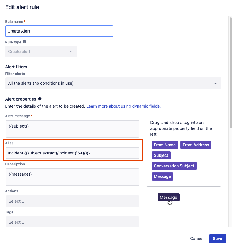 De-Duplication based on Subject that includes the ...