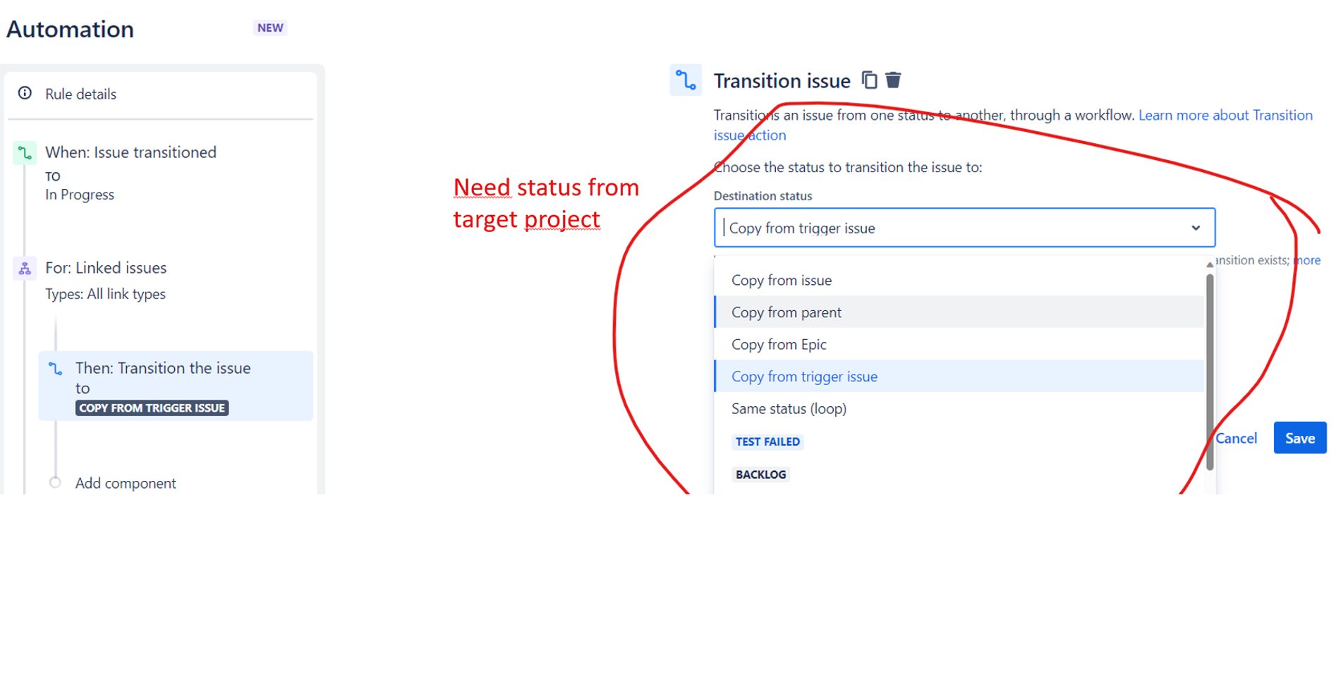 Solved Jira Automation How To Transition A Linked Issue