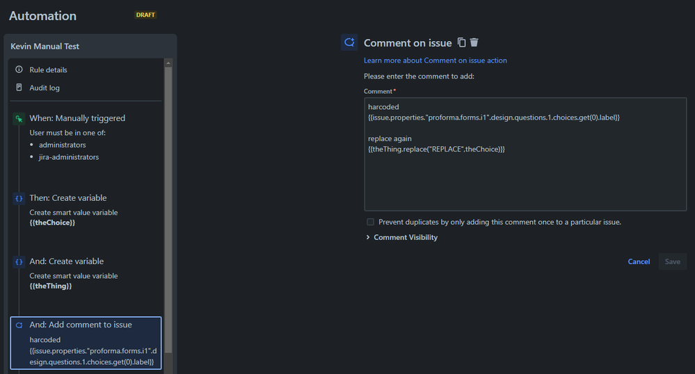 Solved: Using variables in functions in smart values in JI...