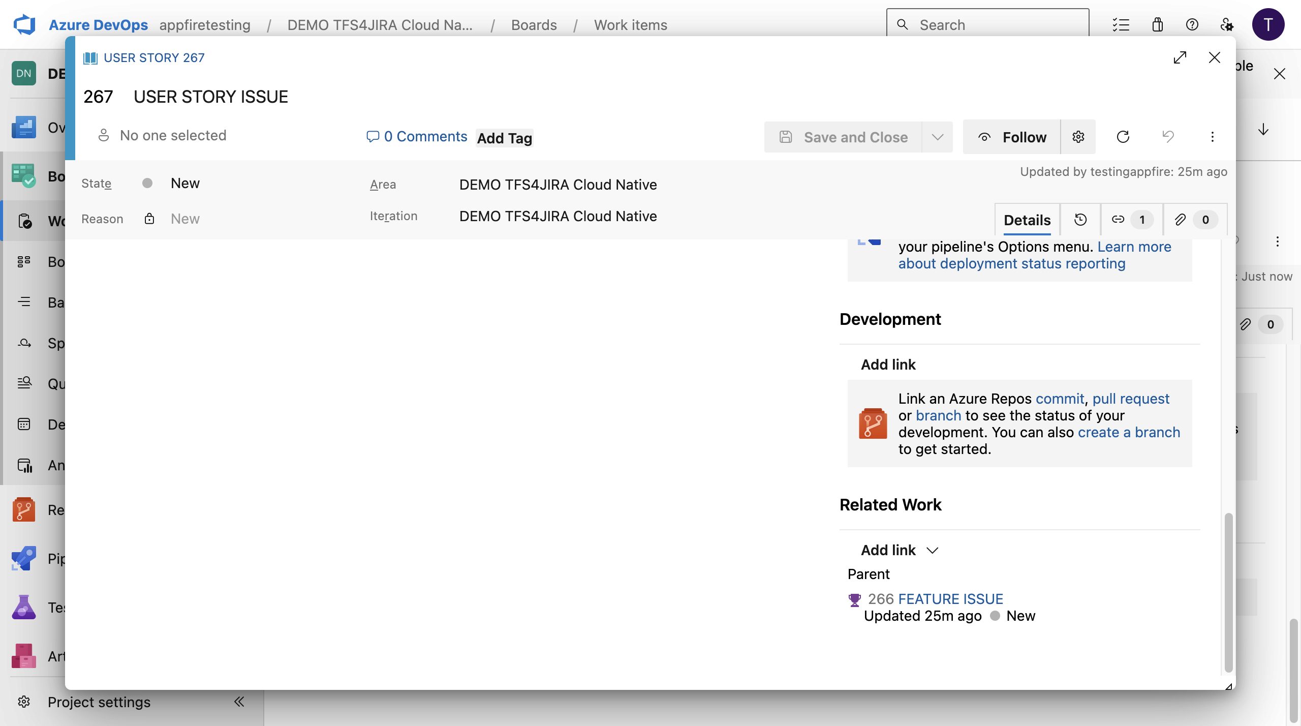 Solved: TFS4JIRA Azure DevOps integration: Can not link st...