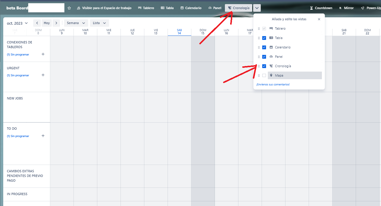 how to show timeline?