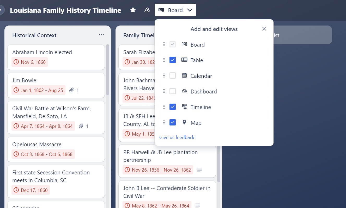 how to show timeline?