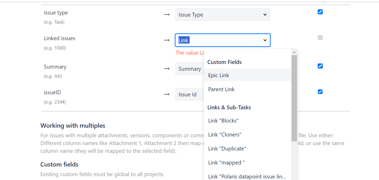 Csv Upload For Issue Link