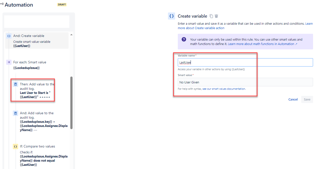 Solved In Jira Automation Create Variable Value Set In A