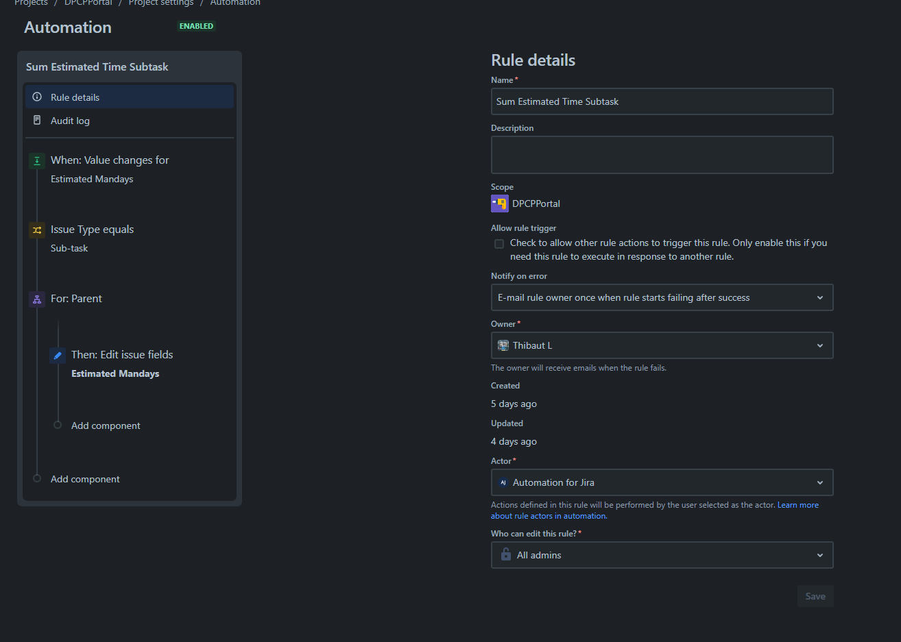 Solved: Summing Estimated Mandays from Subtasks to Tasks a...
