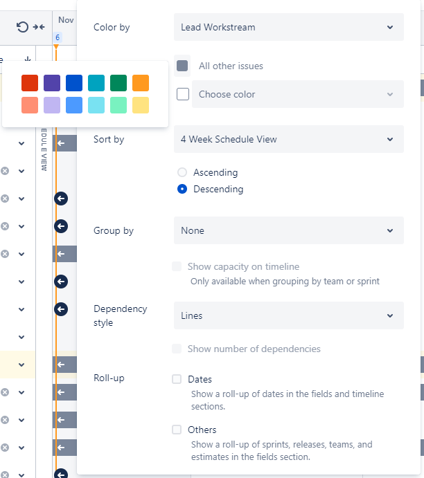 Create Custom Color Scheme in Advanced Roadmaps