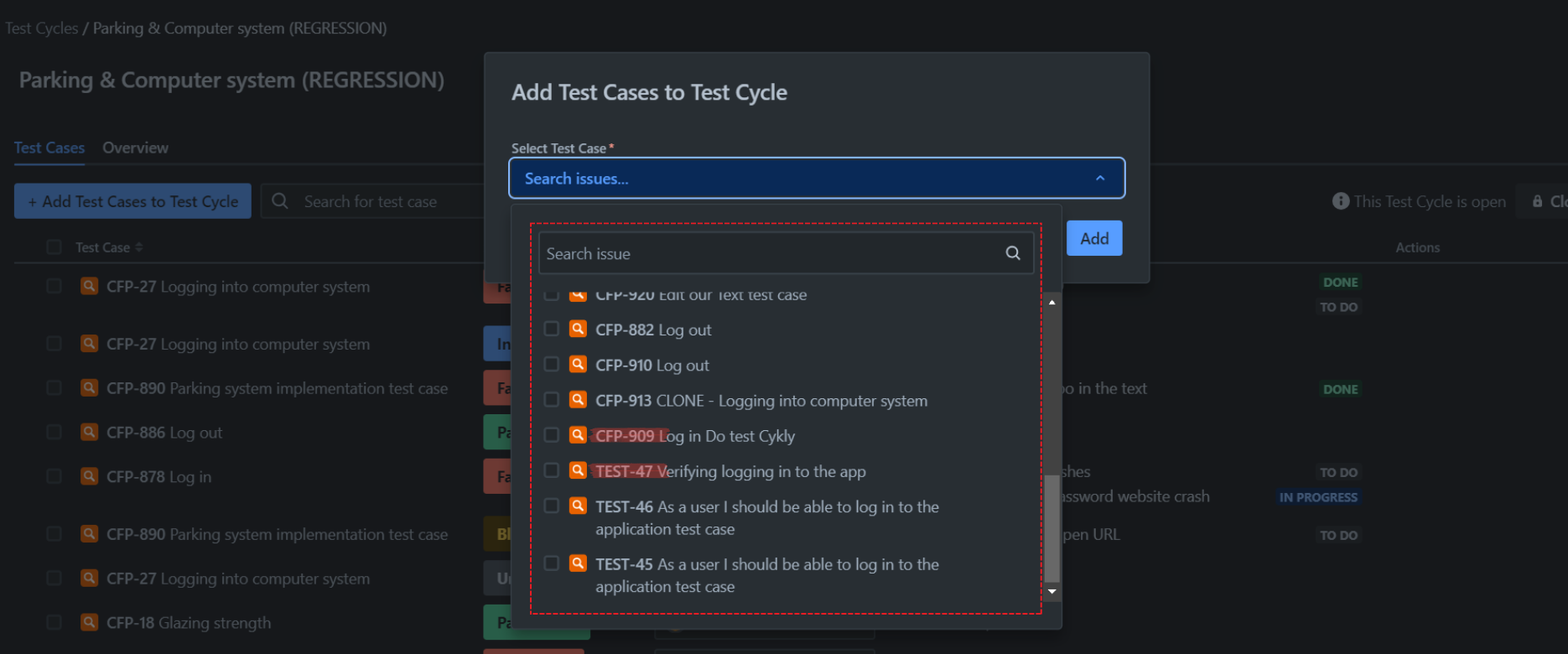 Solved Test Case Management 1264