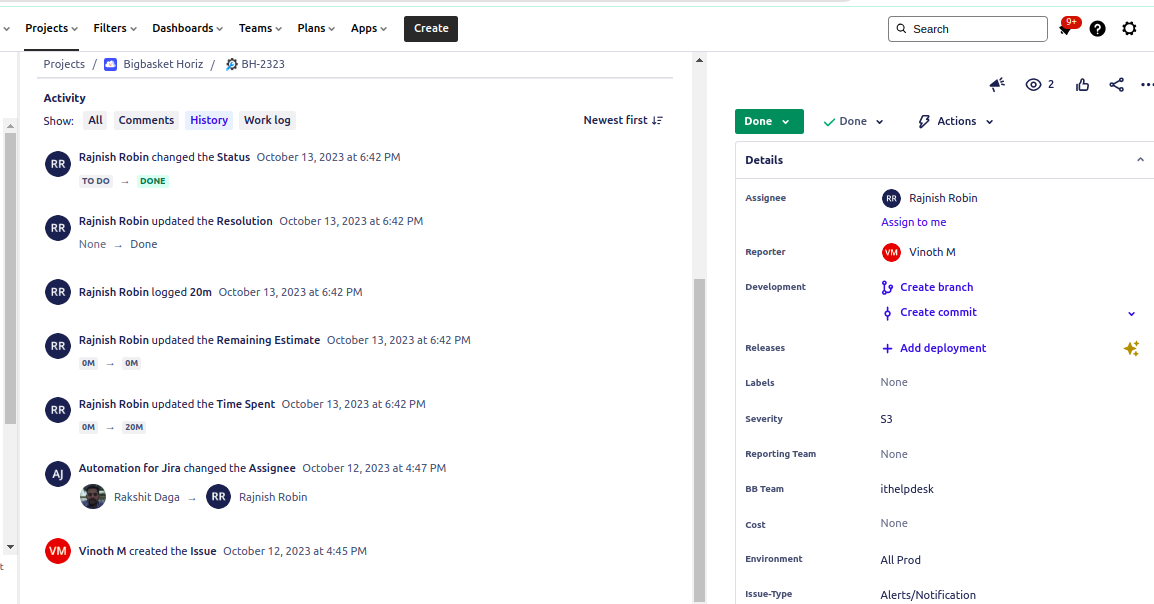 In Automation rule Audit log says "No Action Perfo...