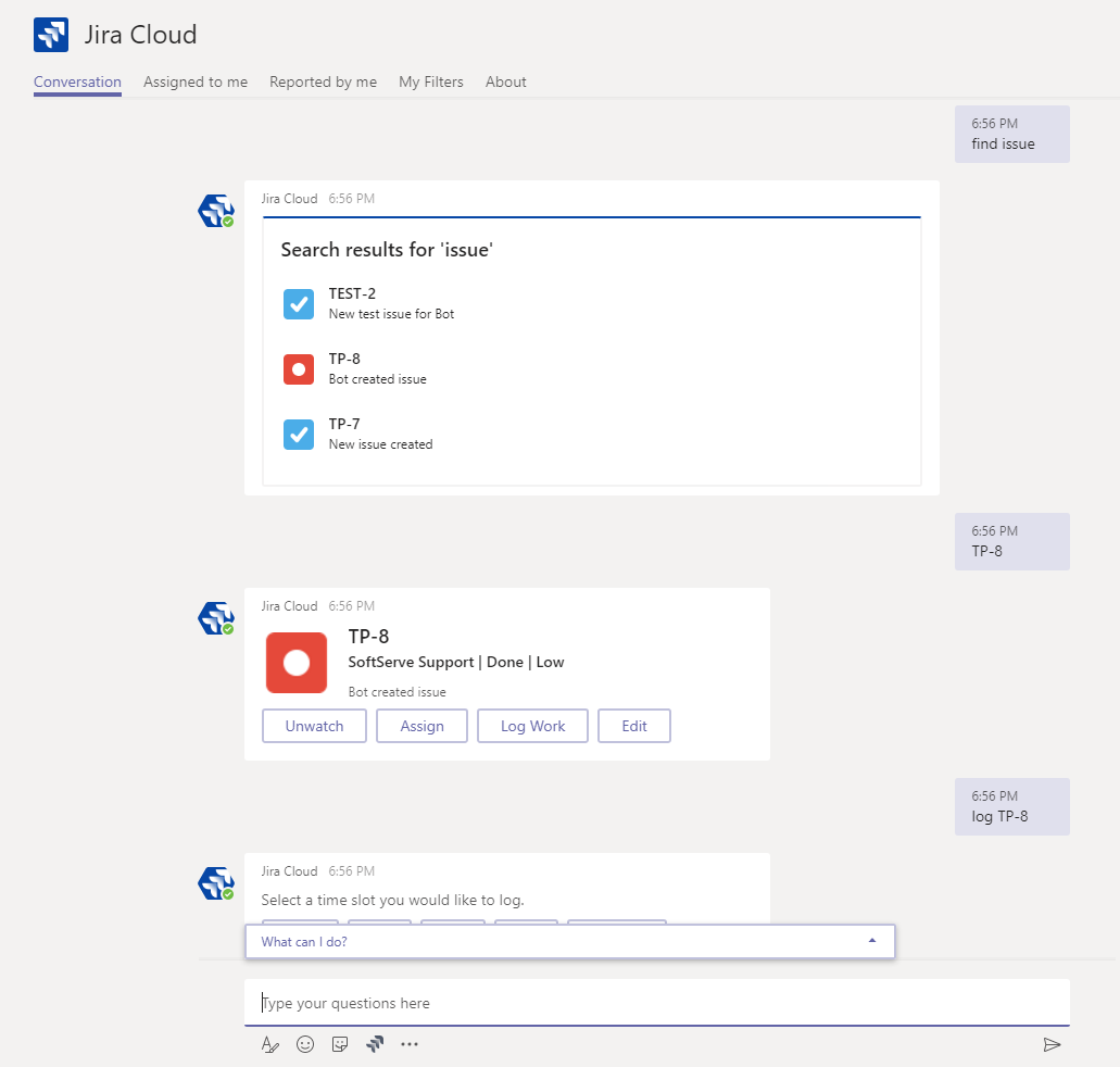 Logging work within Microsoft Teams?