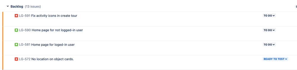 How to add "Backlog" status to Scrum backlog