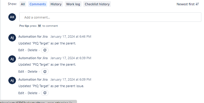 Want To Delete Duplicate Comments Added In Jira Is