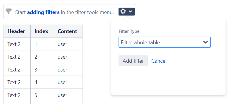 How to enable the table filter macro in an already...
