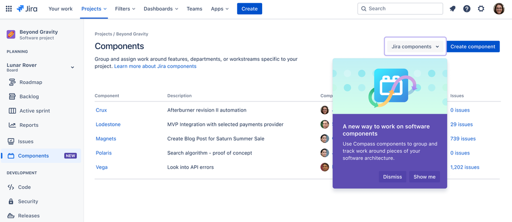 Use Compass components in Jira Software to underst... - Atlassian Community