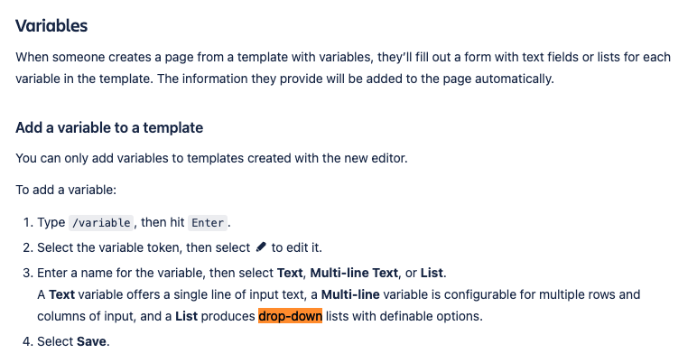 How To create a dropdown menu in my table in Confl...