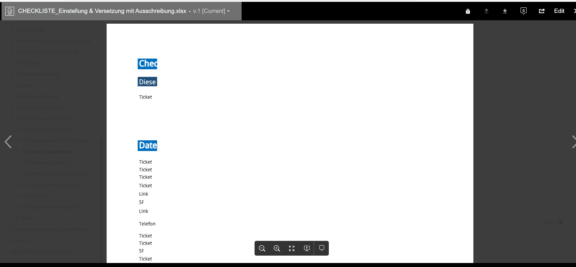 While Previewing Excel File In Confluence Page Dat
