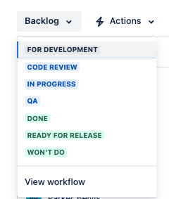 How to reorder status transitions in the new issue view