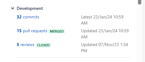 Find BitBucket Commits, PRs, and Reviews per Issue...