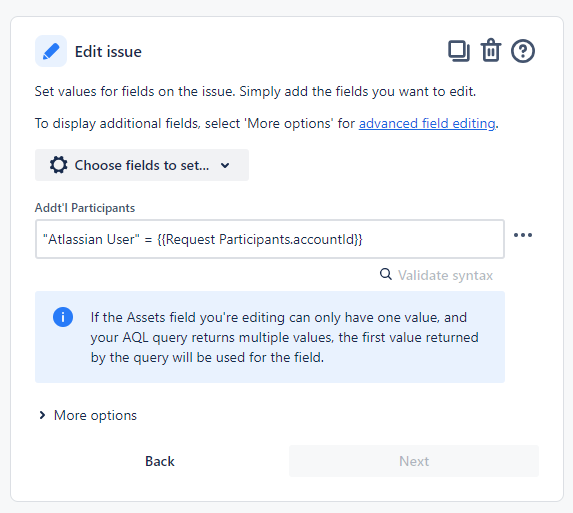 Automation Request Participant Field Custom O