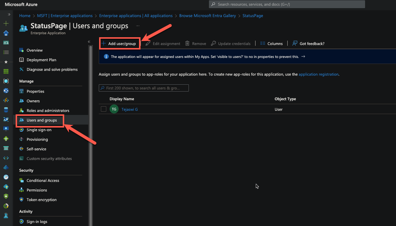 Statuspage SSO with Azure AD(Microsoft Entra)