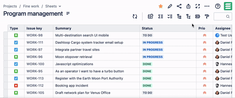Dashboard - Issue status by Team