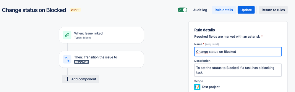 Solved: Automation sets Issue A as blocked when Issue B is... Solved: Automation sets Issue A as blocked when Issue B is...