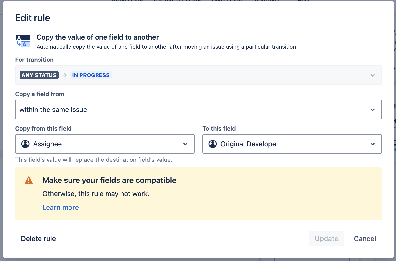 Automation Rule Not Working Between Assignee And C 1105