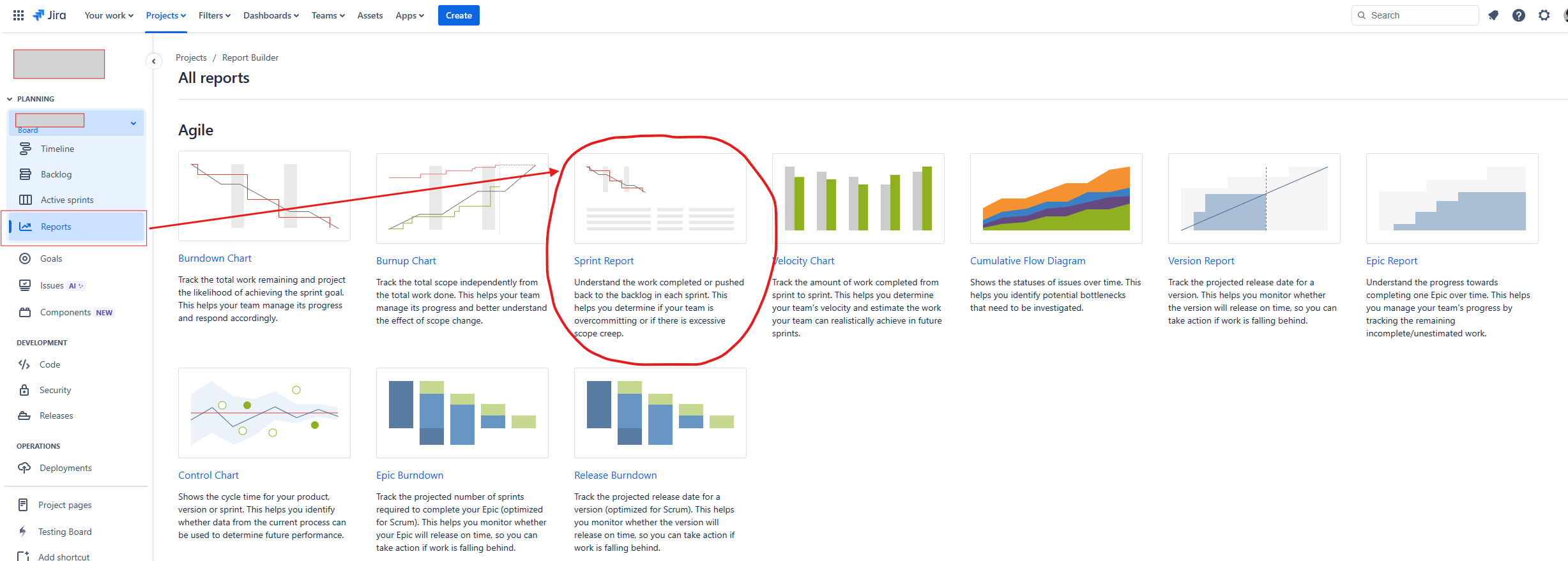 Create A Sprint Report For The Latest Sprint Which