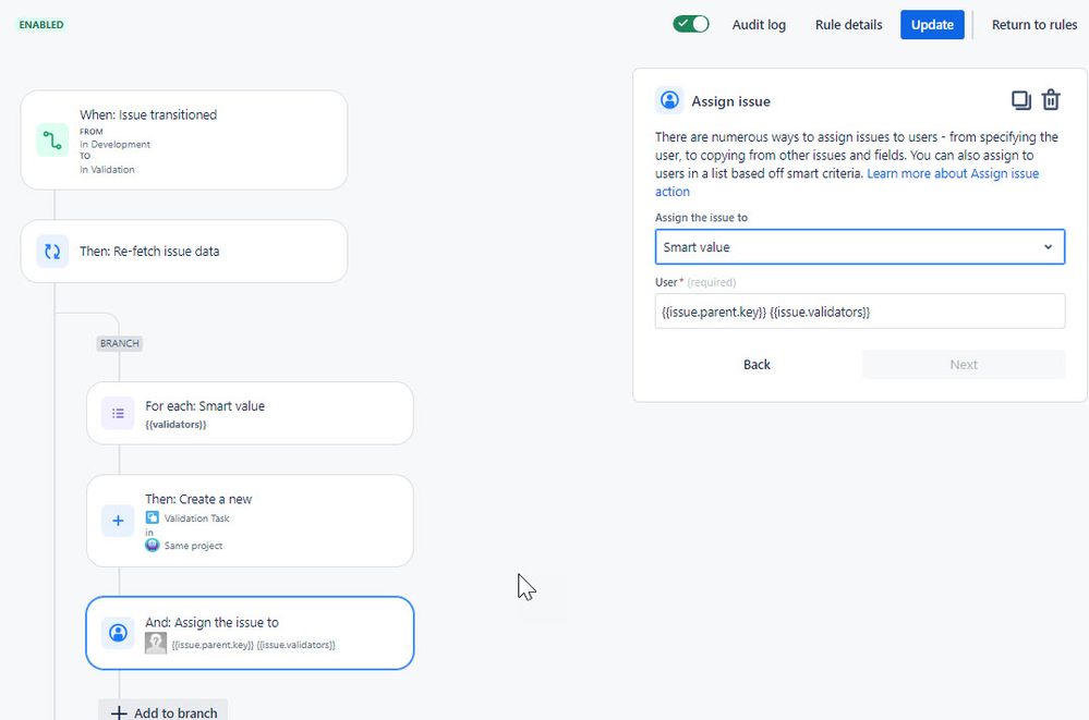 Automation Rule Setting Assignee For A Subtask F 1081