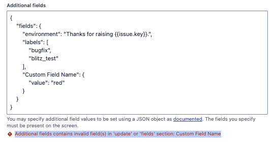 Getting a JSON error when trying to safe an automa...