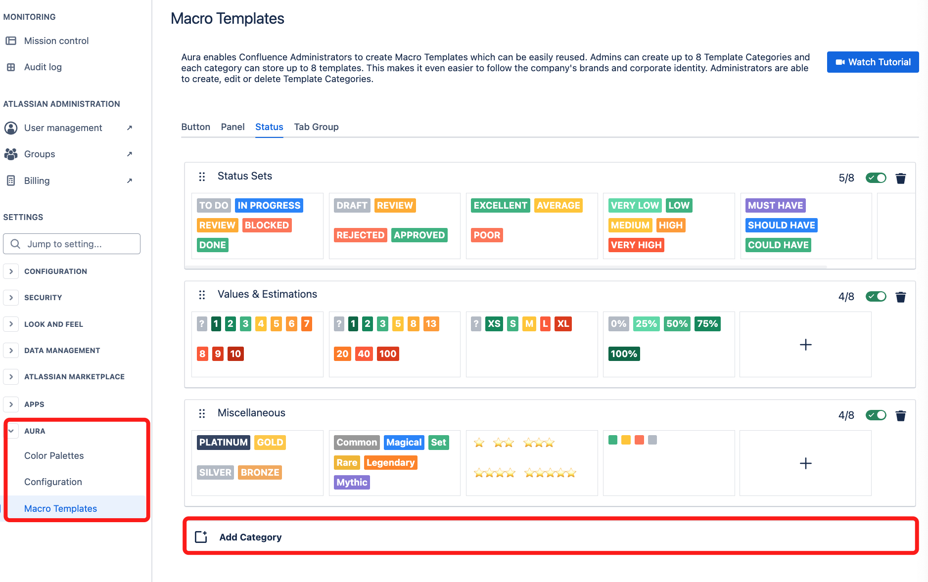 Confluence Status Hacks Level Up With Auras Inte Atlassian Community
