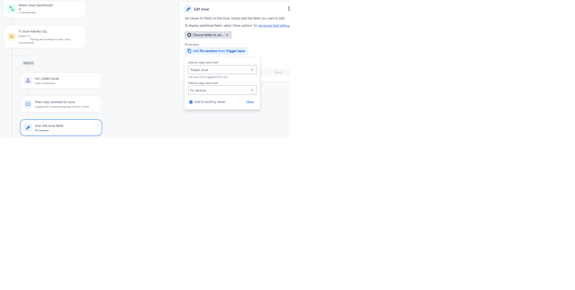Solved Jira Automation Rule To Update Fixversion Of Jpd T