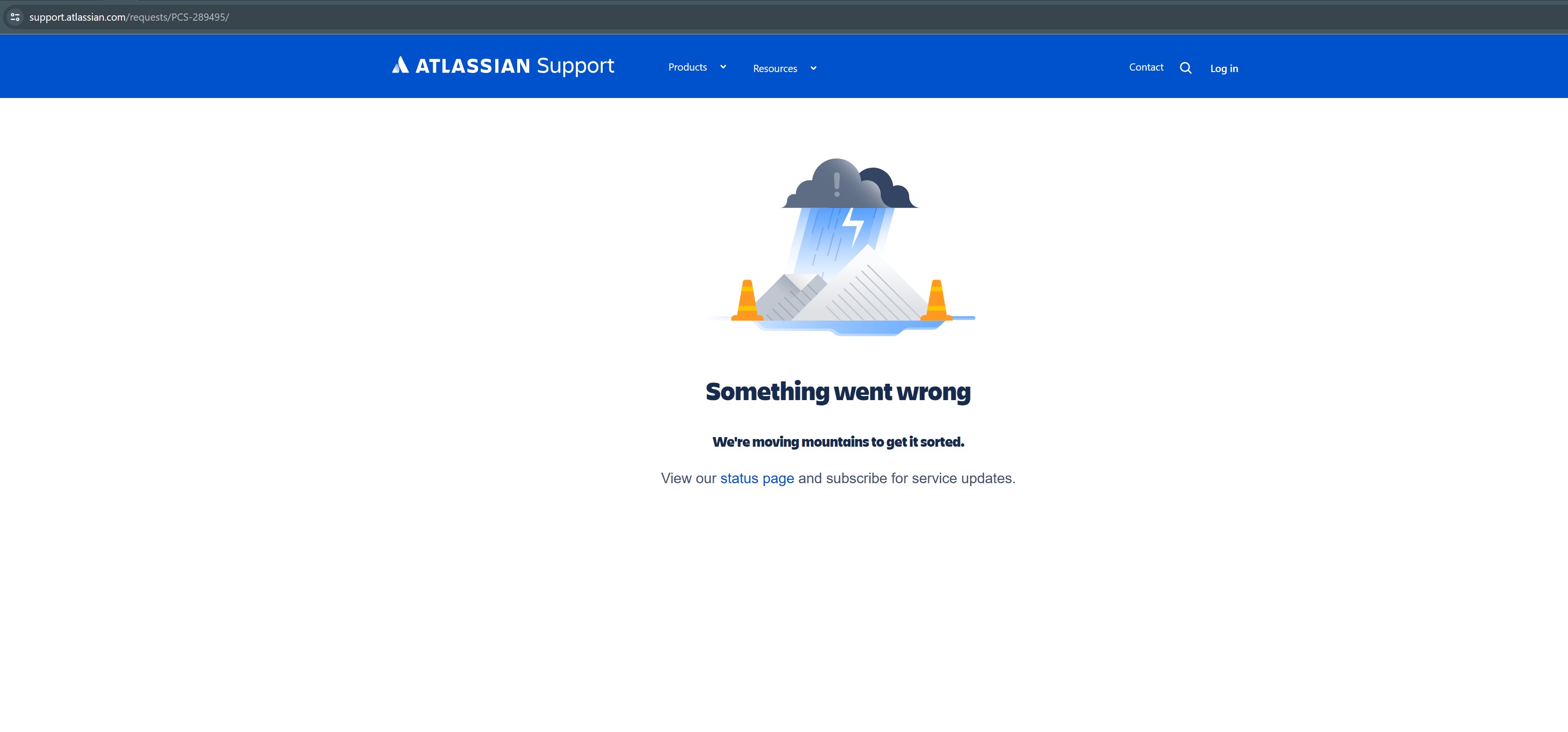 Atlassian Support Service Is Down