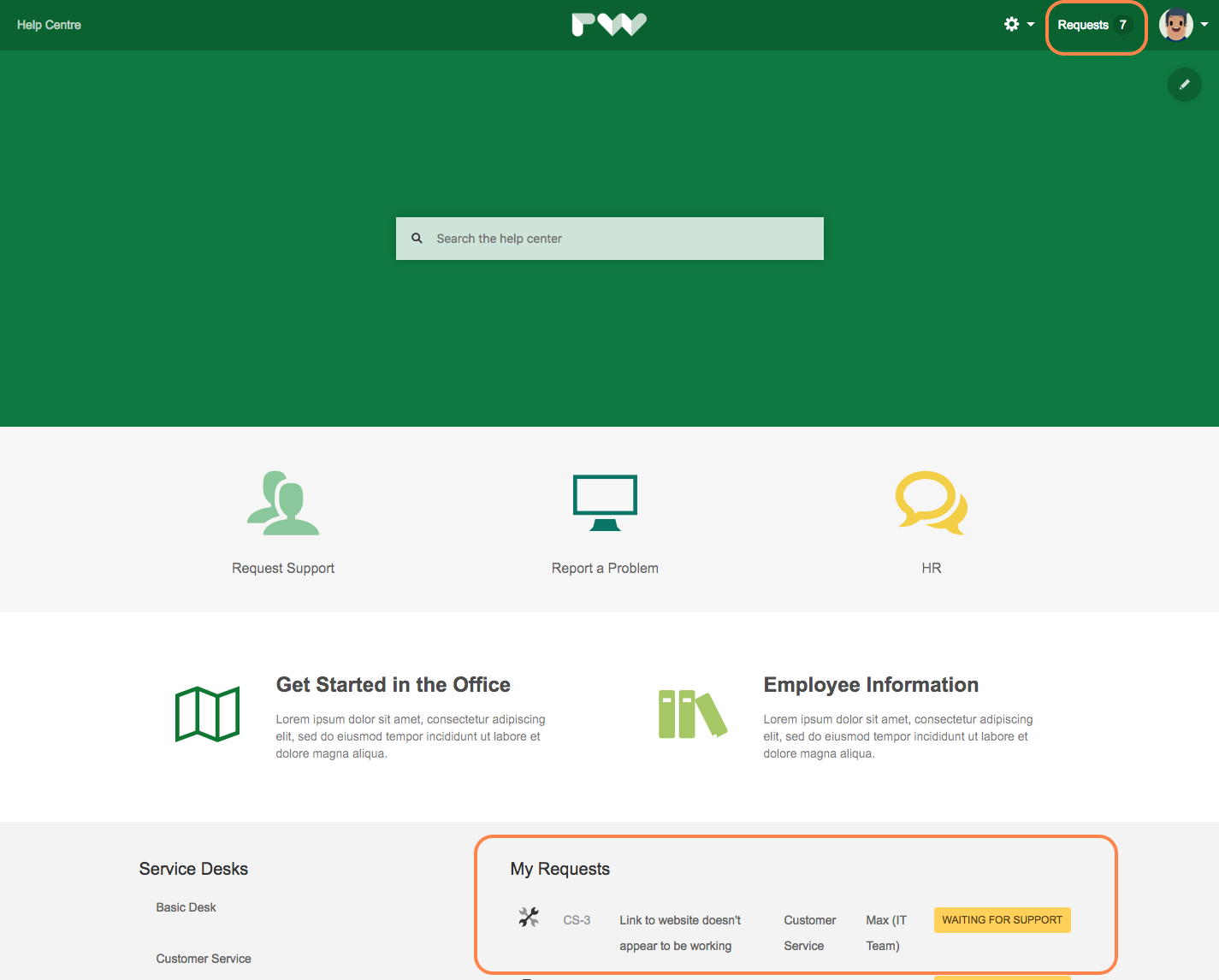 Solved Service Desk Customer Portal Customization