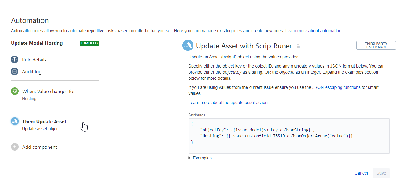 Update Asset Automation Scriptrunner Issue For M