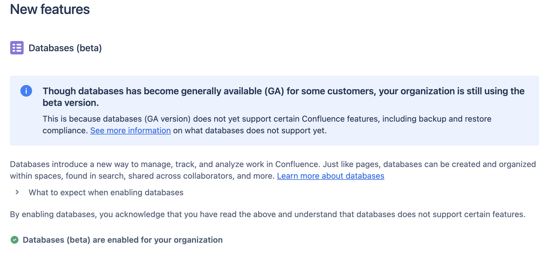 Solved Confluence Databases General Availability