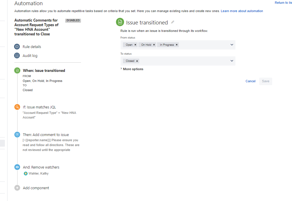 Solved Automation Trigger On Issue Transition Add Comme