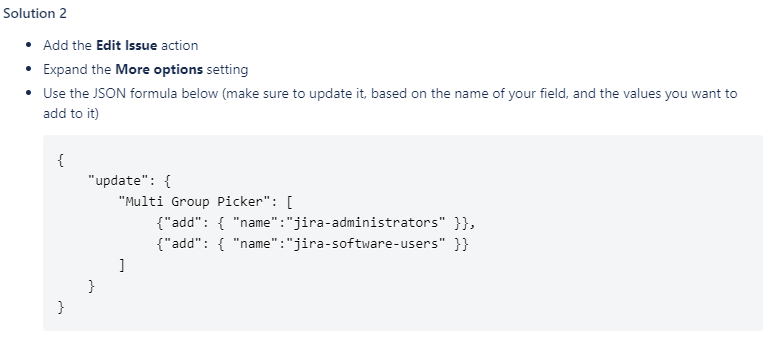 Solved Editing Multigroup Picker Jira Smart Values Not