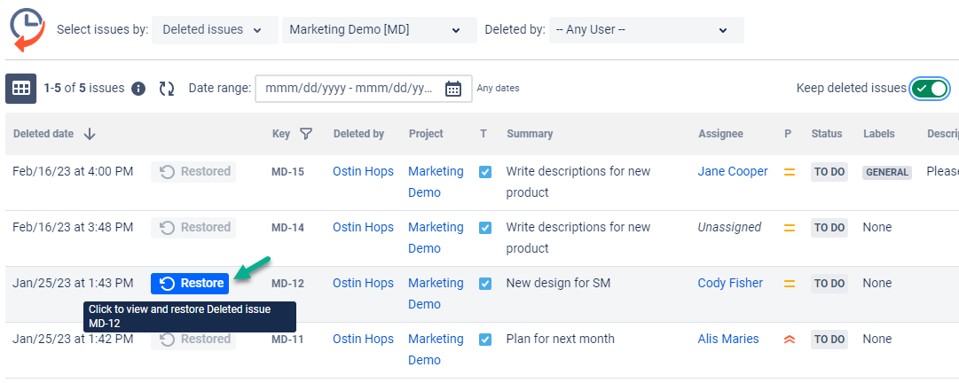 Jira Data Center How To Find And Restore Deleted Atlassian Community
