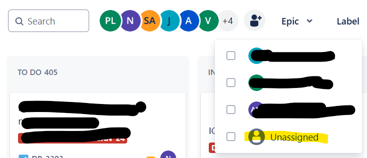 How to see the Icon Unassigned along the people's ...
